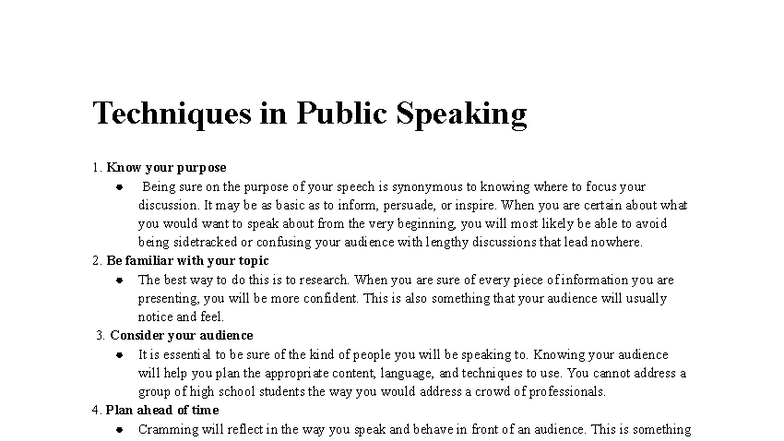 Techniques in Public Speaking: Key Strategies for Success - Studocu