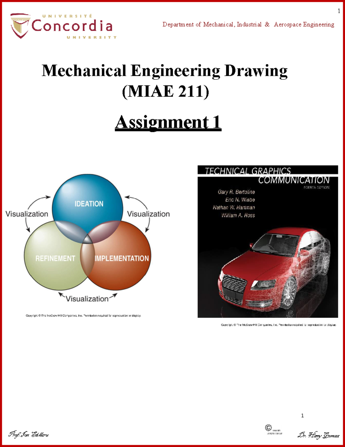 MIAE 211 Mechanical Engineering Drawing Assignment #1 - Studocu