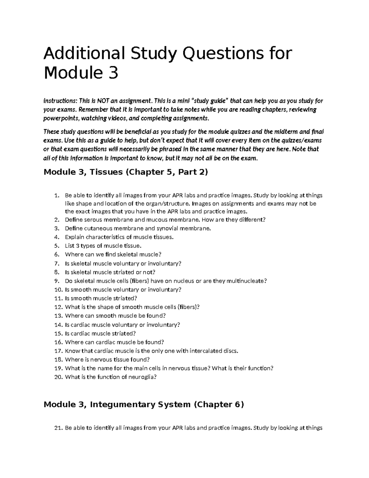 M03 Study Questions (3) 2 - Additional Study Questions for Module 3 ...