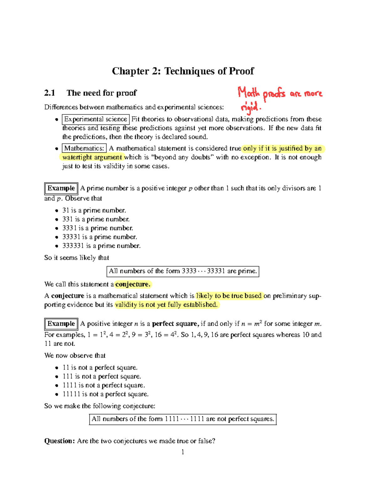 Chapter 2: Techniques of Proof - Math Concepts and Methods - Studocu