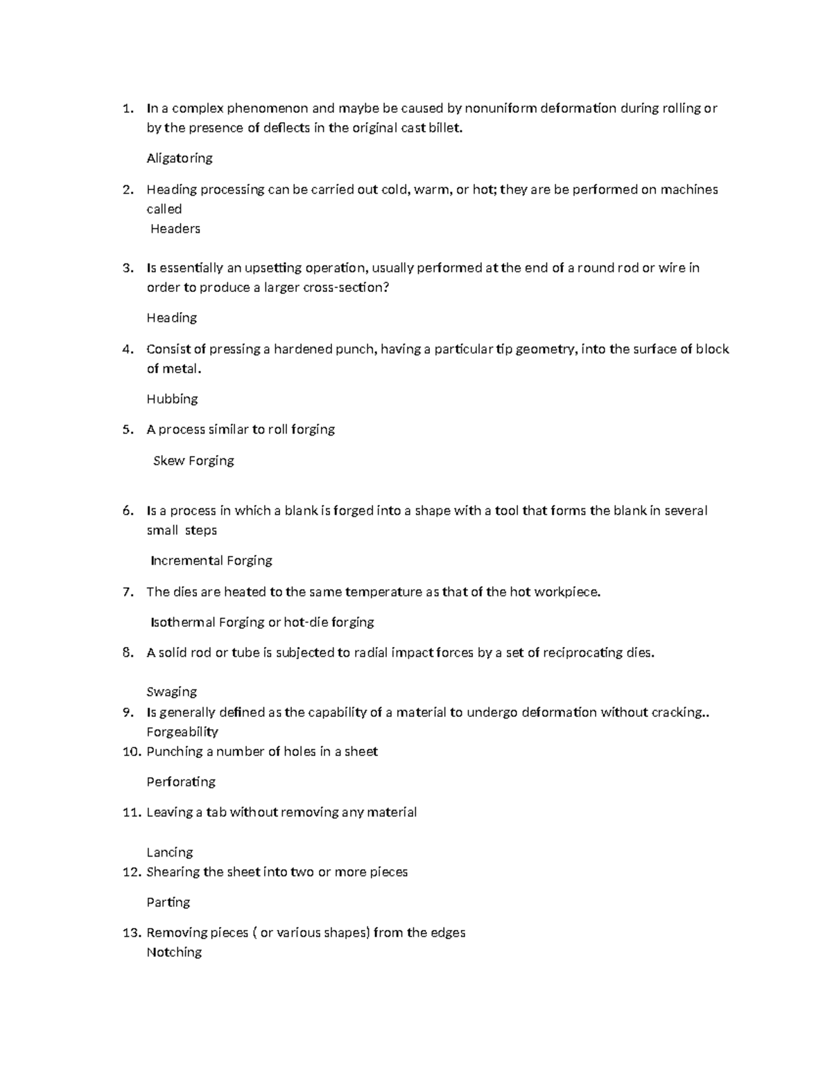 Machine Design Elements Study Guide: Key Processes & Terms - Studocu