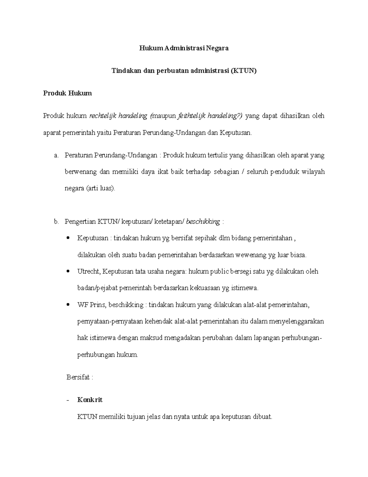 Hukum Administrasi Negara KTUN - Hukum Administrasi Negara Tindakan dan ...