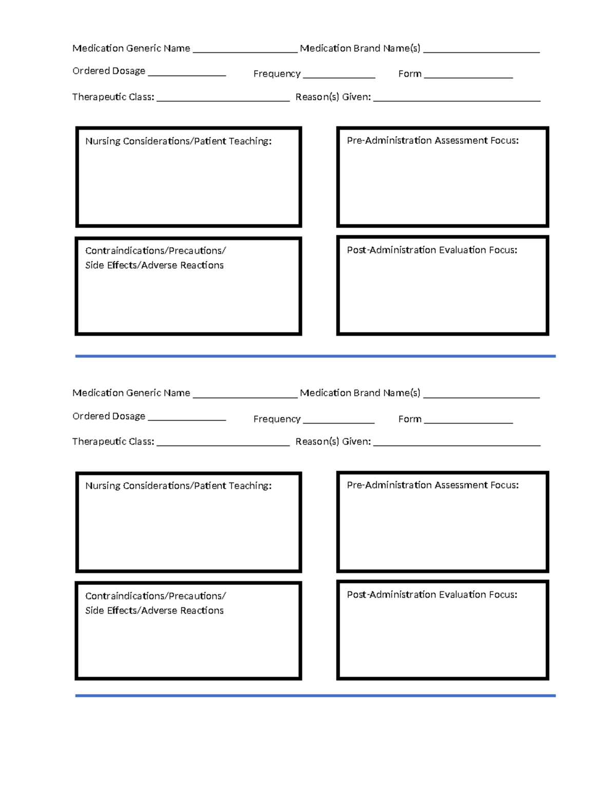 Med Card Template Standard Final - Nursing Considerations/Patient ...