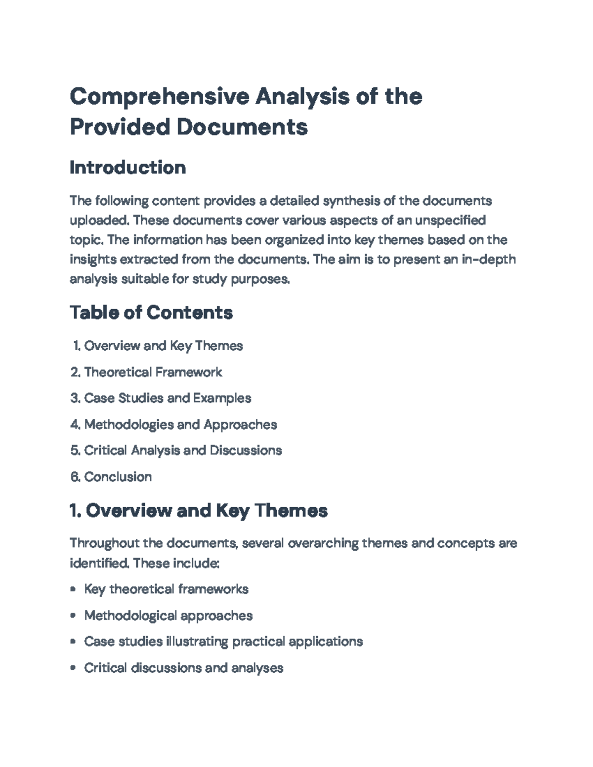 Comprehensive Document Analysis: Theoretical Frameworks and Case ...