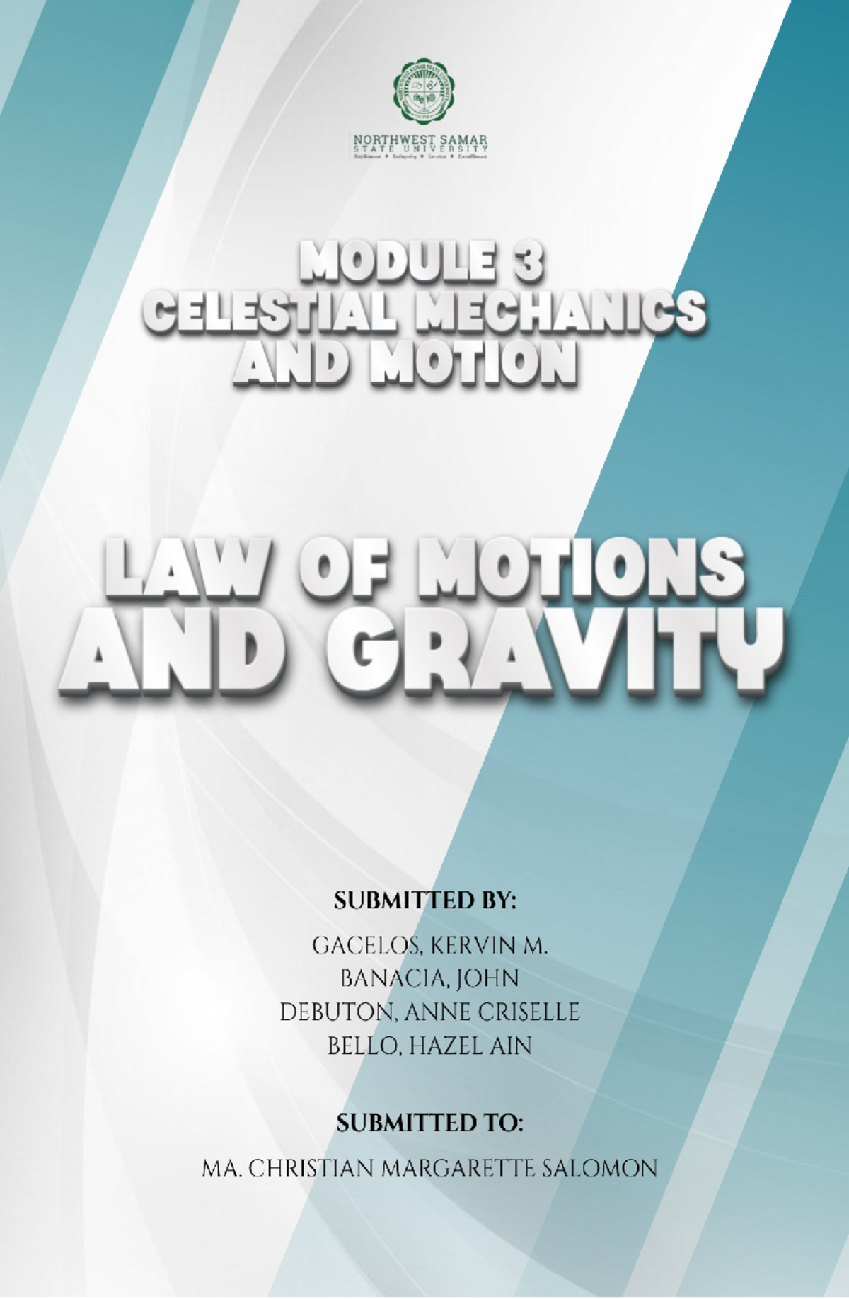 Module 3: Laws of Motion & Universal Gravitation Overview - Studocu