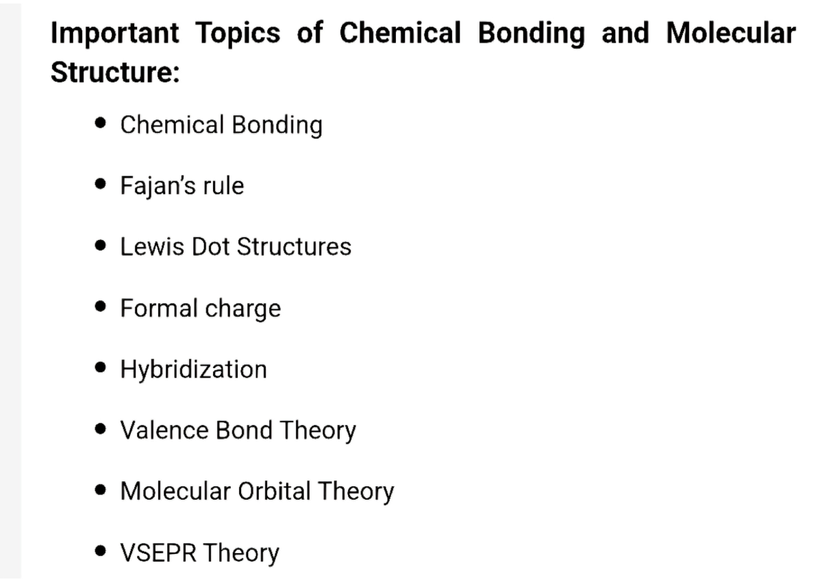 Chemistry - Nidncohdcjoejcojeochih - Important Topics of Chemical ...