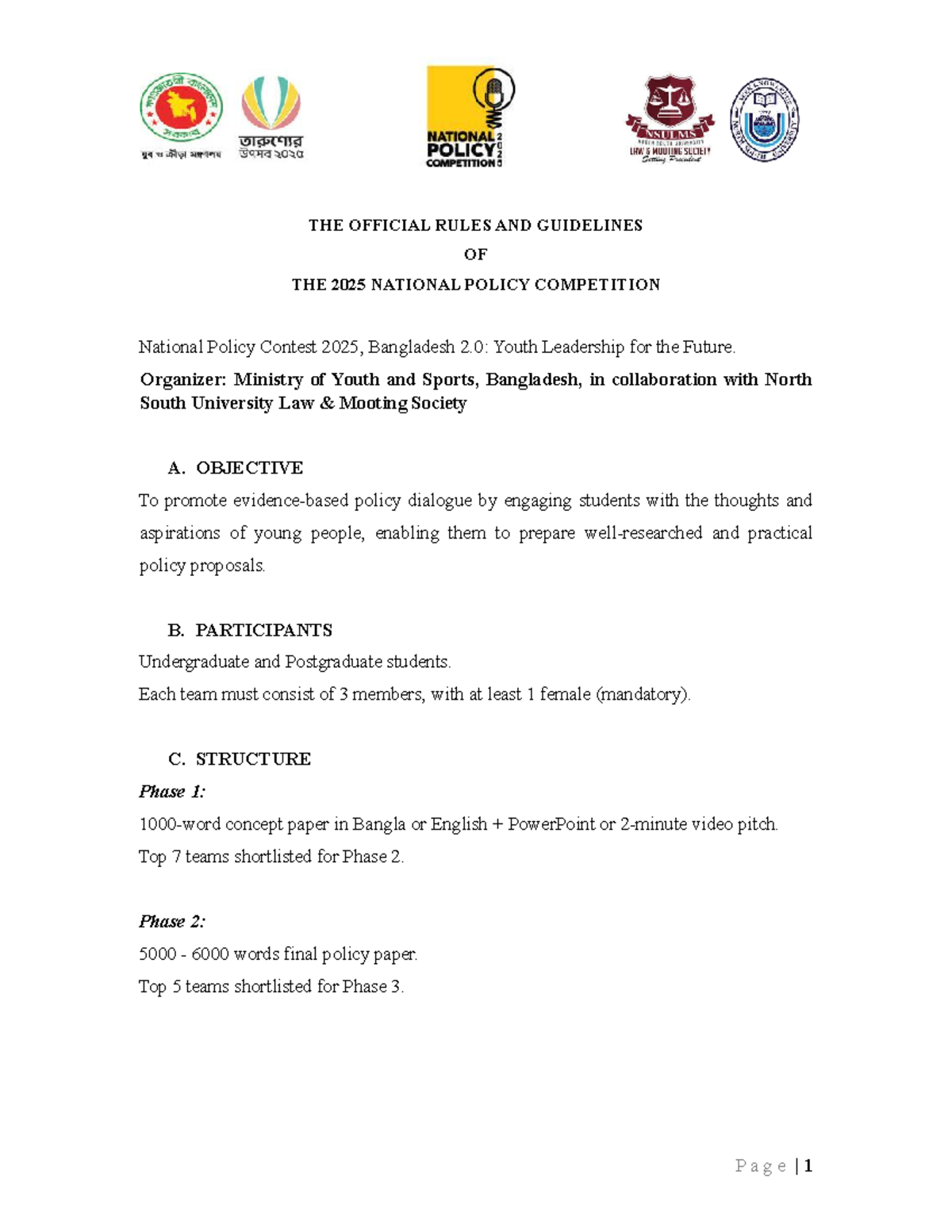 2025 National Policy Competition: Official Rules & Guidelines - Studocu