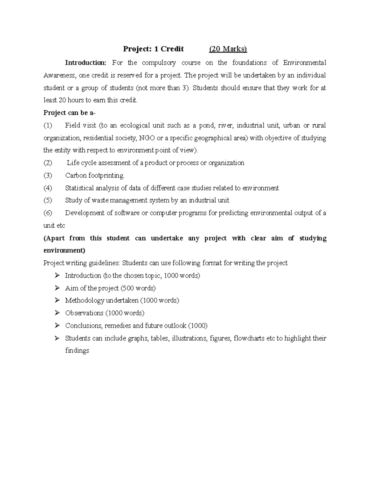 EVS 101: Individual Project Guidelines for Environmental Awareness ...