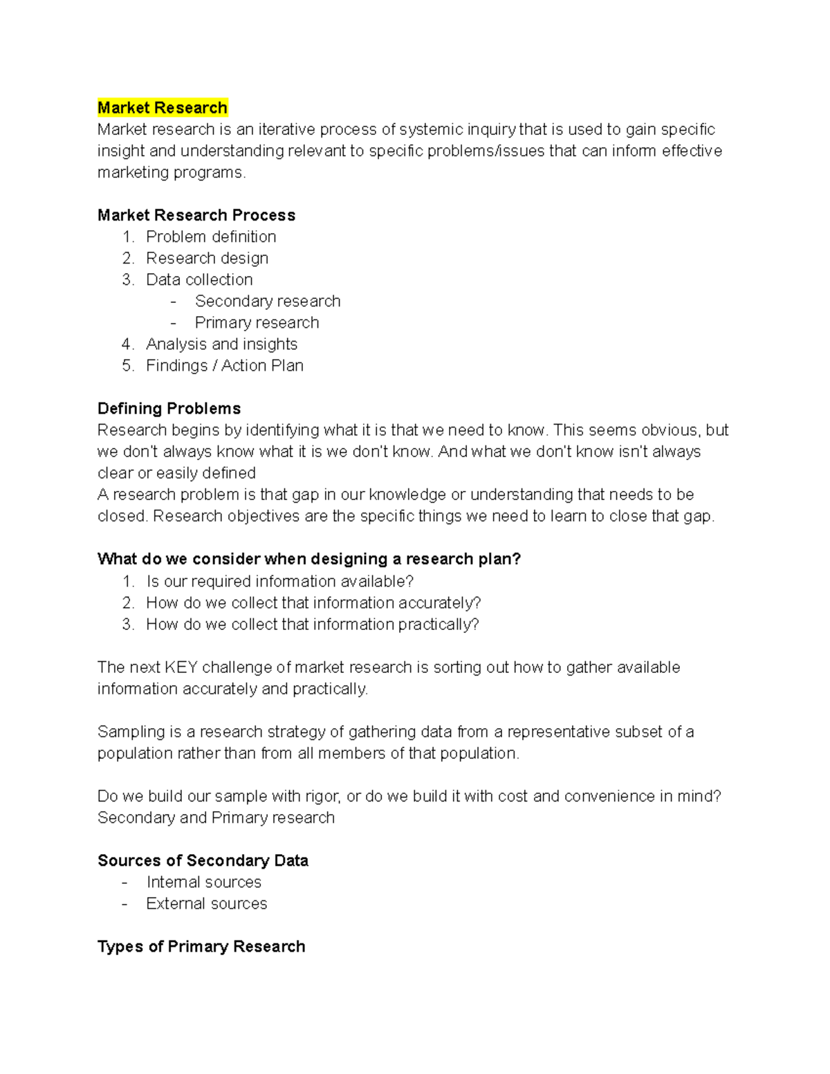 Market Research Process: Week 4 Notes on Consumer Behavior - Studocu