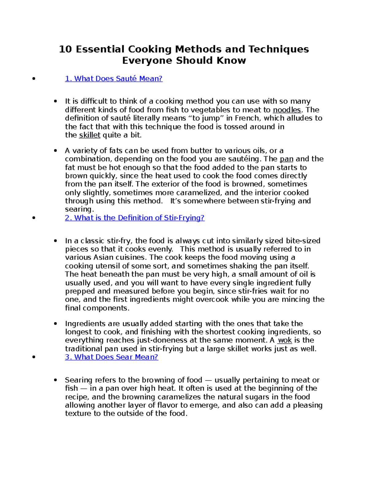 10 Essential Cooking Methods Every Home Chef Should Know - Studocu