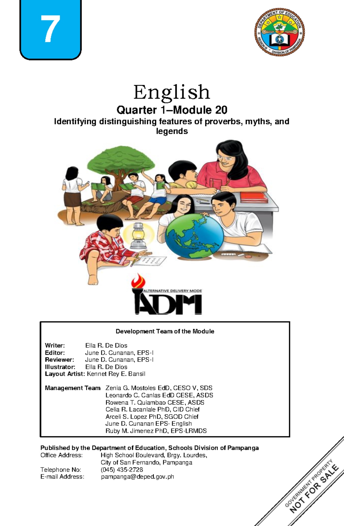 English 7 Q1 Module 20: Distinguishing Proverbs, Myths, and Legends ...