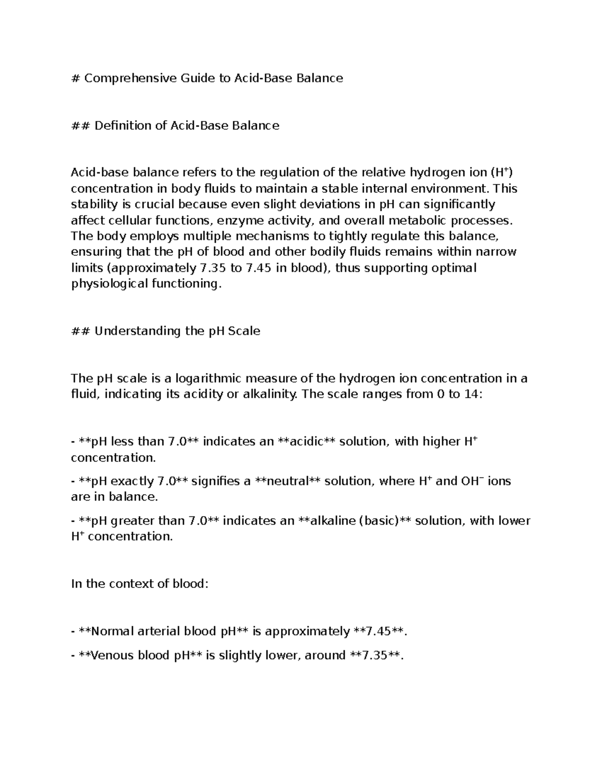 Comprehensive Guide to pH Regulation and Balance Mechanisms in Body ...