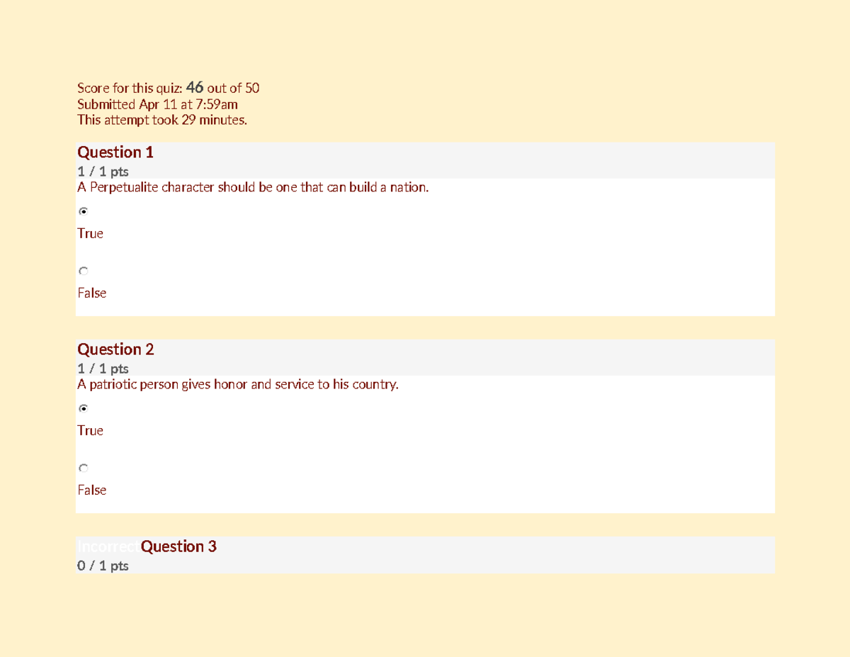 Exam Answers FCL - Score for this quiz: 46 out of 50 Submitted Apr 11 ...
