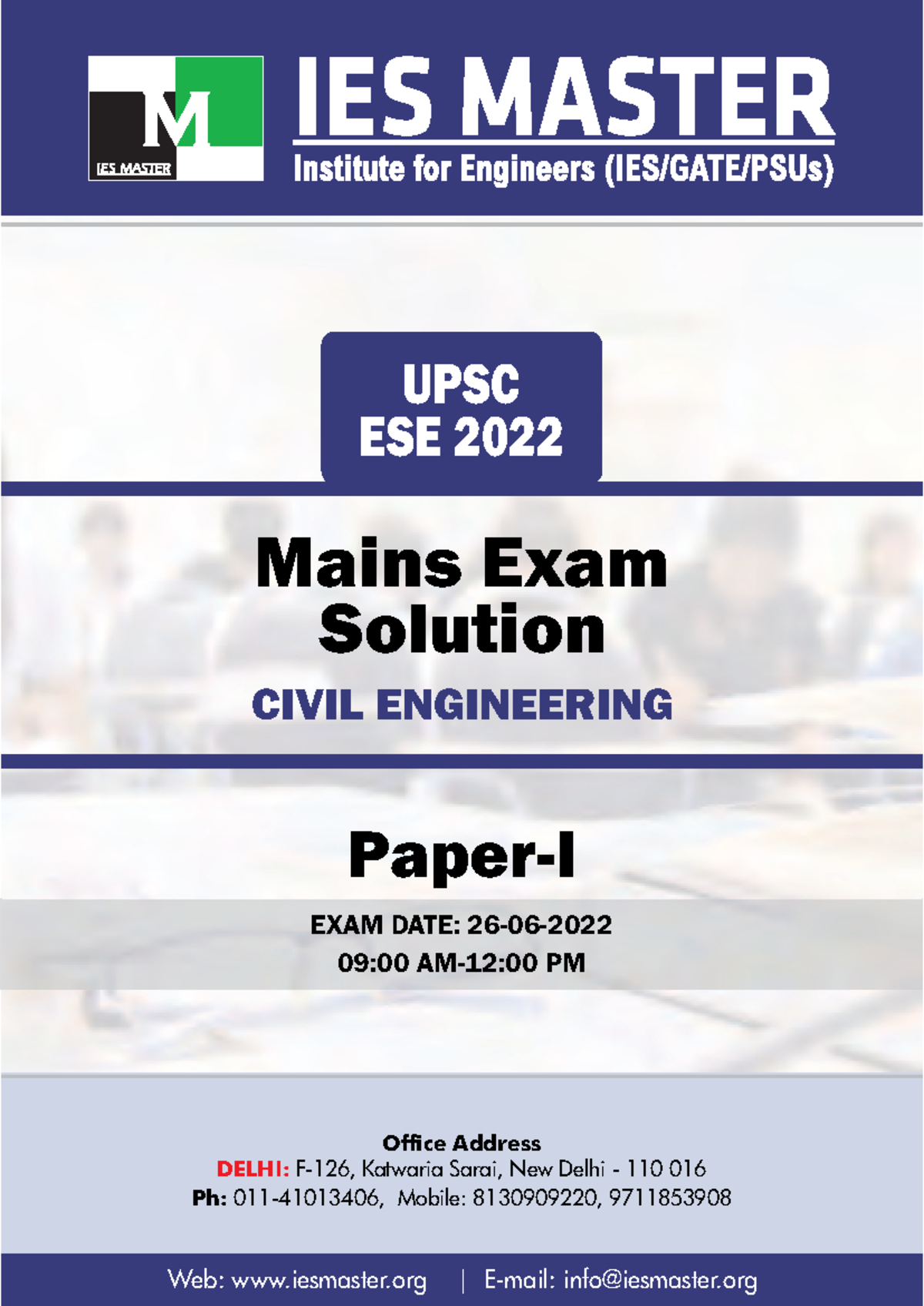 ESE 2022 Mains Paper I Solutions - Civil Engineering (June 27) - Studocu