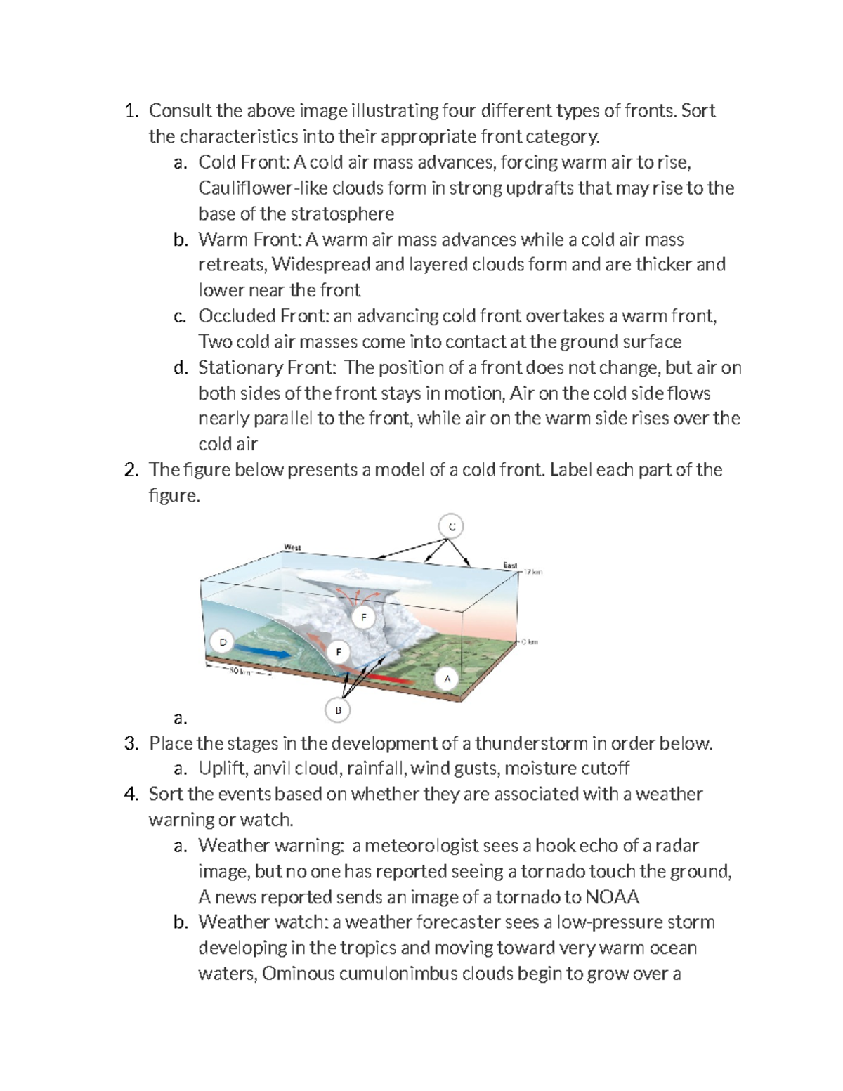 Chapter 19 Smartworks Activity Solutions: Weather Fronts & Tornadoes ...