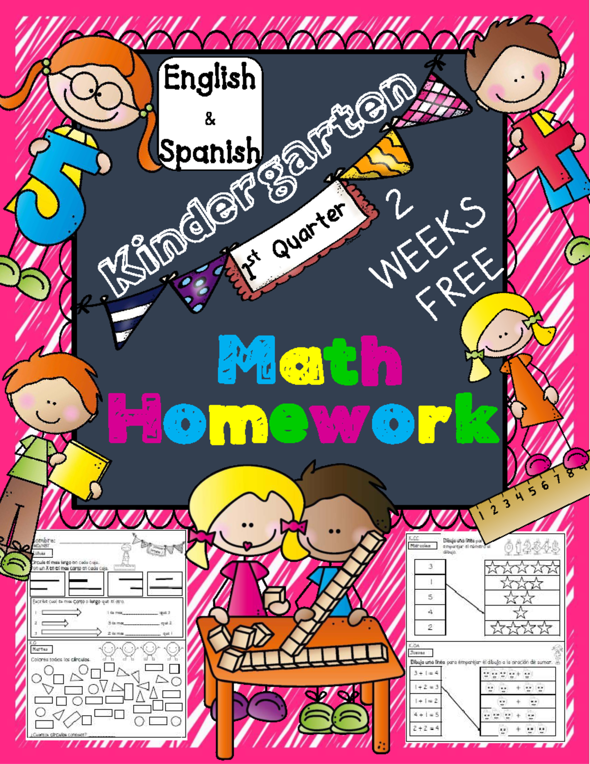 K.MD K.NBT K.G K.CC K.OA Vertical Math Homework Spanish - Kindergarten ...