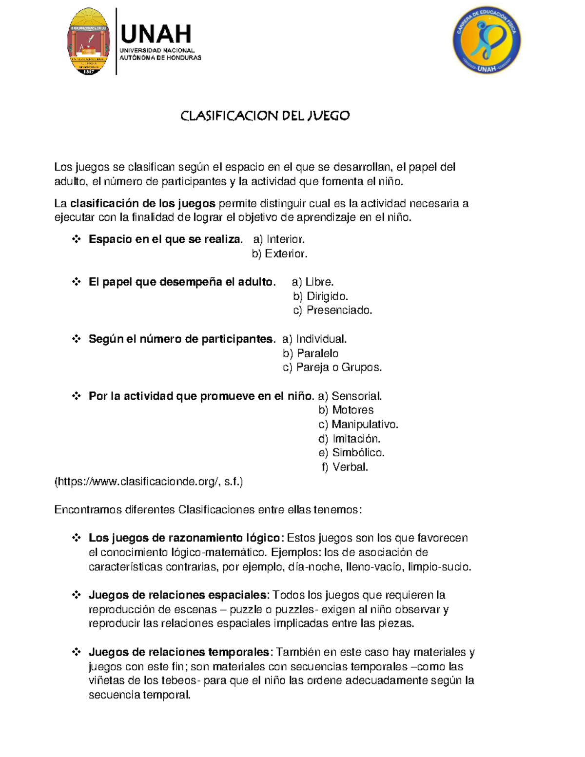 Clasificación de Juegos en la Educación Infantil: Un Análisis Completo ...