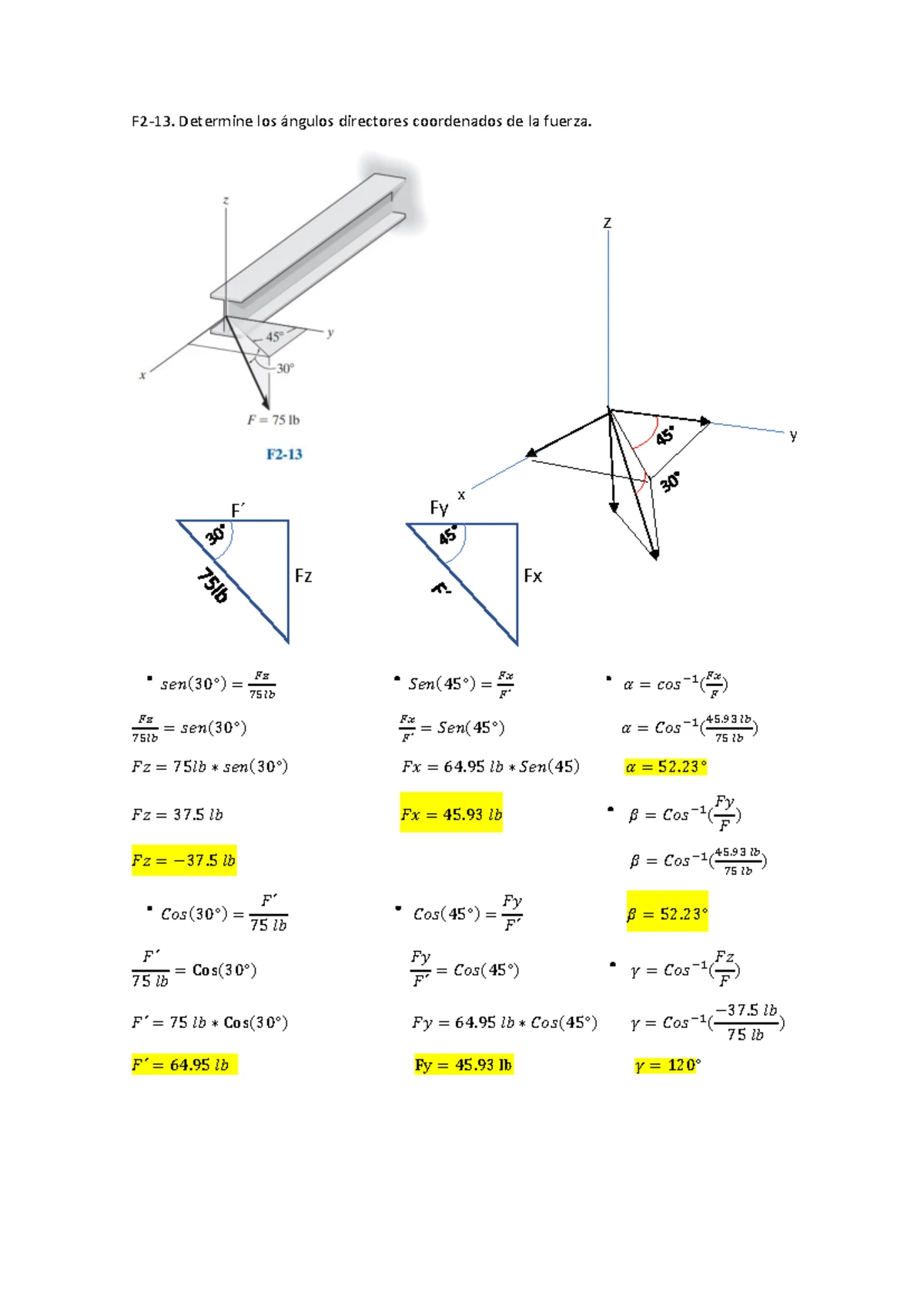 Estatica 1 - Ejercicios estática - UNIVERSIDAD TÉCNICA DE AMBATO Facultad de Ingeniería Civil y ...