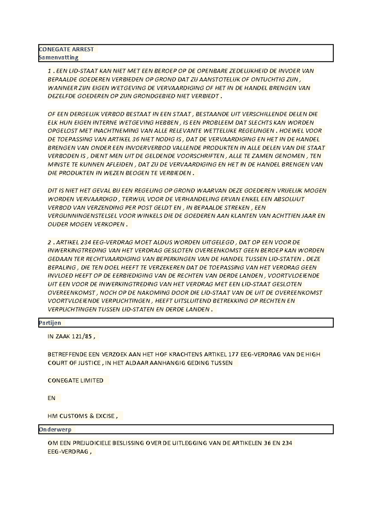 Arrest Conegate: Uitleg en Implicaties van Artikel 36 en 234 EEG ...