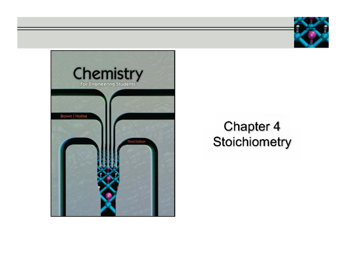 Chapter 4 - Stoichiometry Lecture Notes (Chem 101) - Studocu