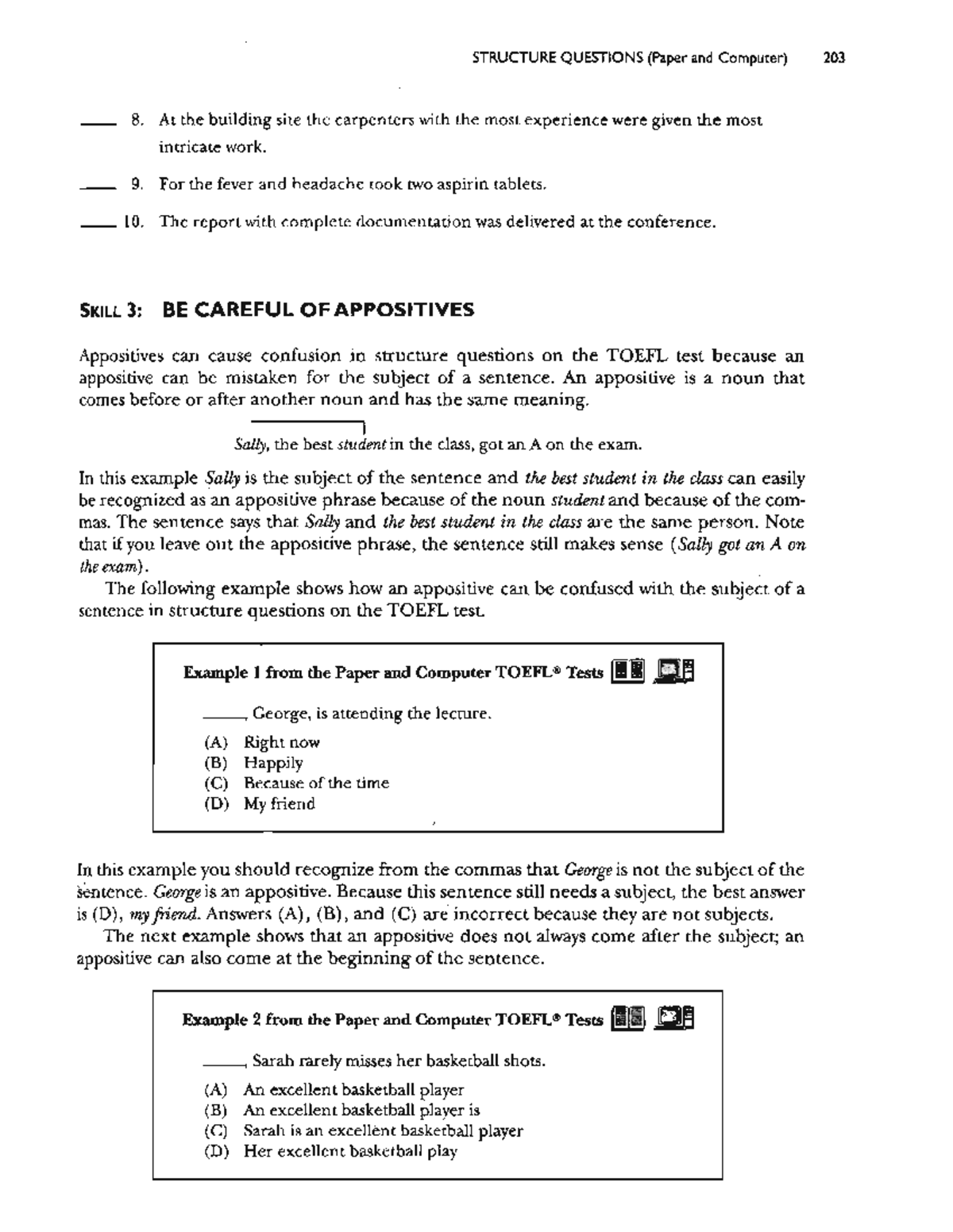TOEFL Structure Questions Guide: Appositives & Past Participles - Studocu