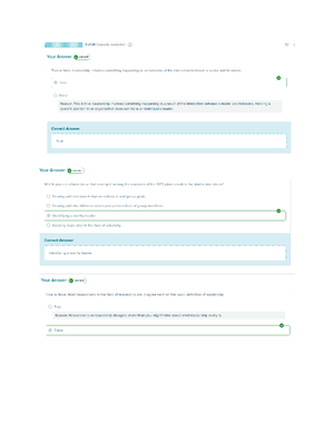601 MGMT Chapter 2 Quiz - Quiz and Answers - Leadership: Enhancing the ...