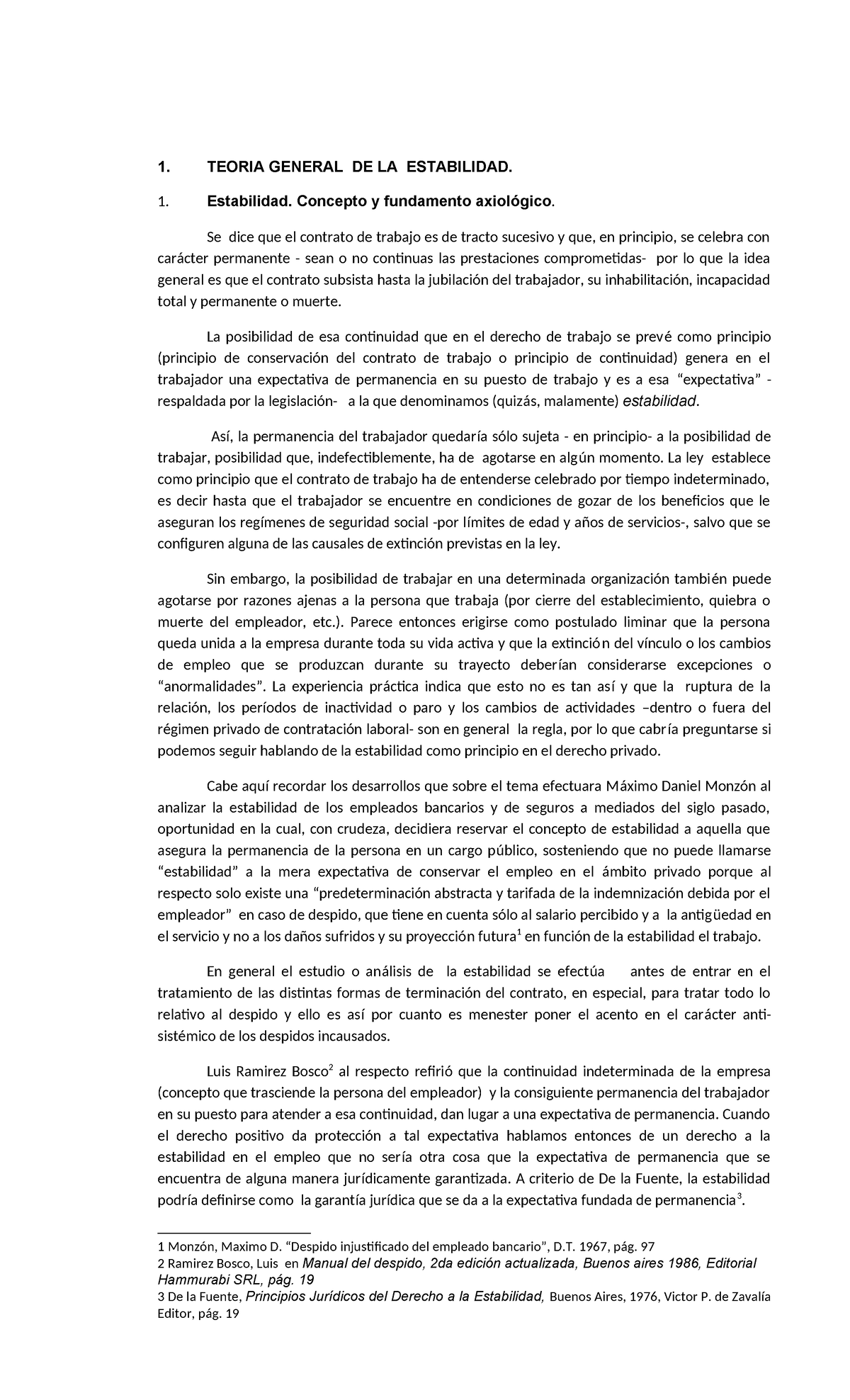 Apunte estabilidad - 1. TEORIA GENERAL DE LA ESTABILIDAD. Estabilidad ...