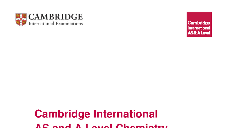 Cambridge International AS and A Level Chemistry (9701) Practical ...
