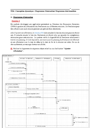 TD7Sequence Diagram Corrige - Analyse Orientée Objet – ING TD 7 : Diagramme de séquence avancé ...
