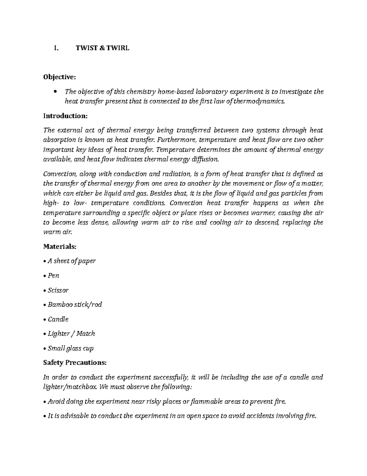 Homebased Laboratory Experiment (Thermodynamics) - General Chemistry 1 ...