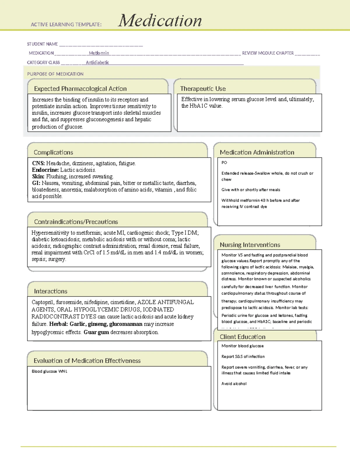 ATI Medication Template - Ipratropium Active Learning Guide - Studocu