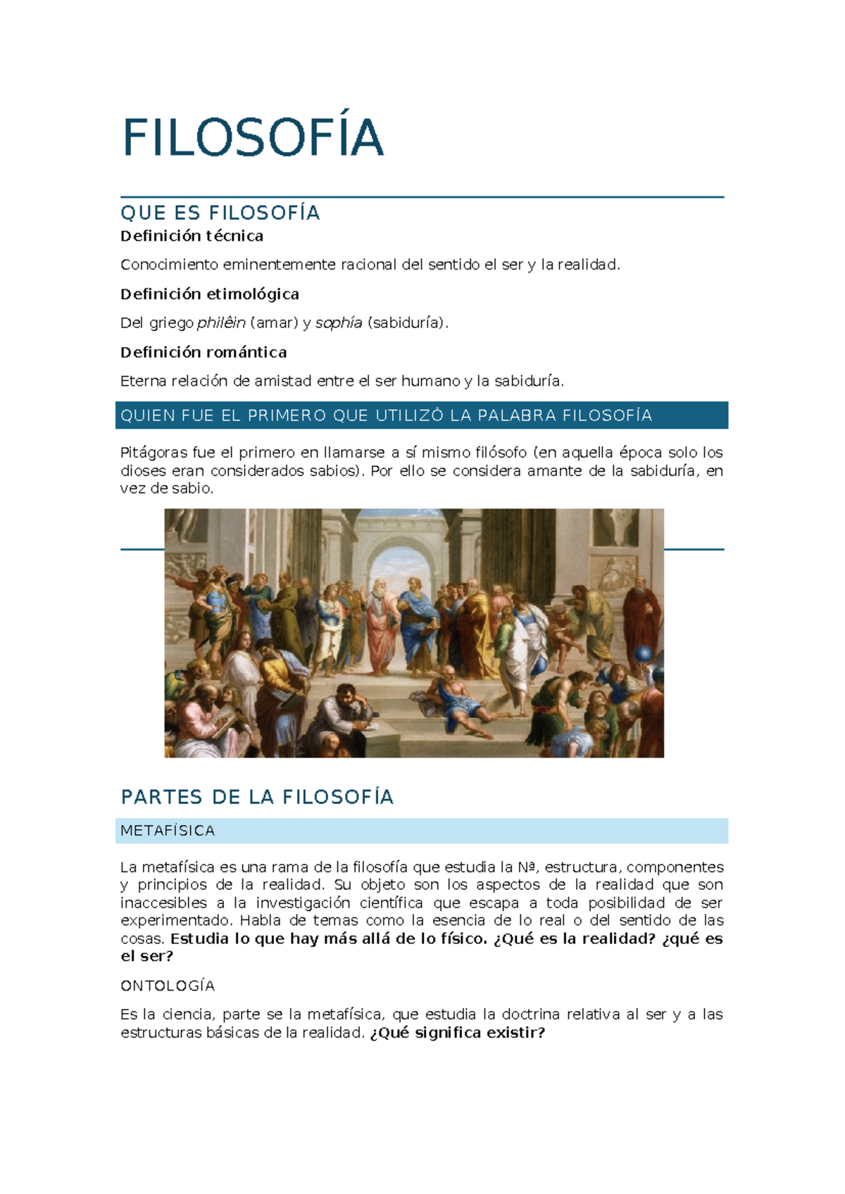 FIL 101: Introducción a la Filosofía - Definiciones y Ramas - Studocu