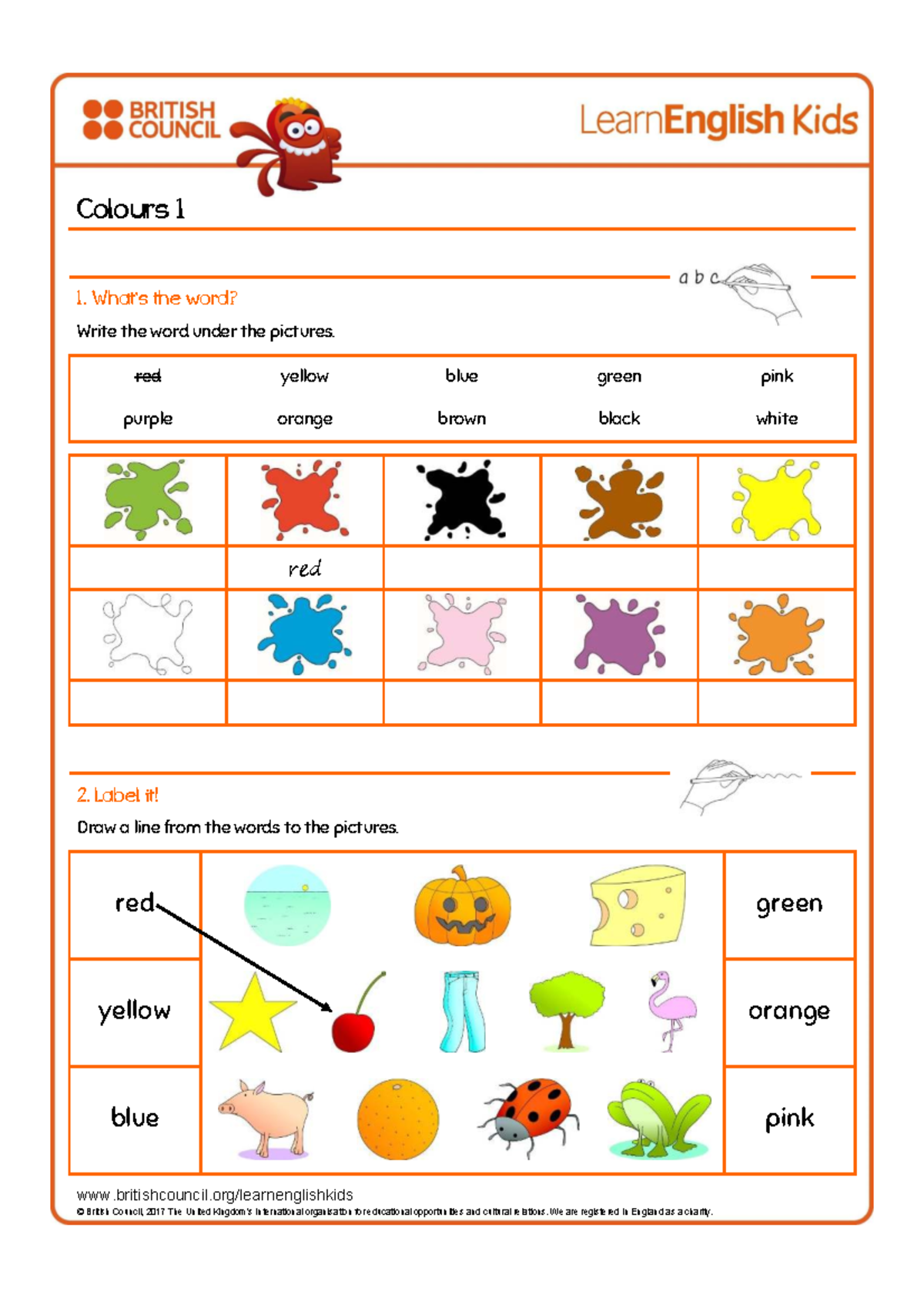 Colours Worksheet 1: Label and Identify Colors - Studocu