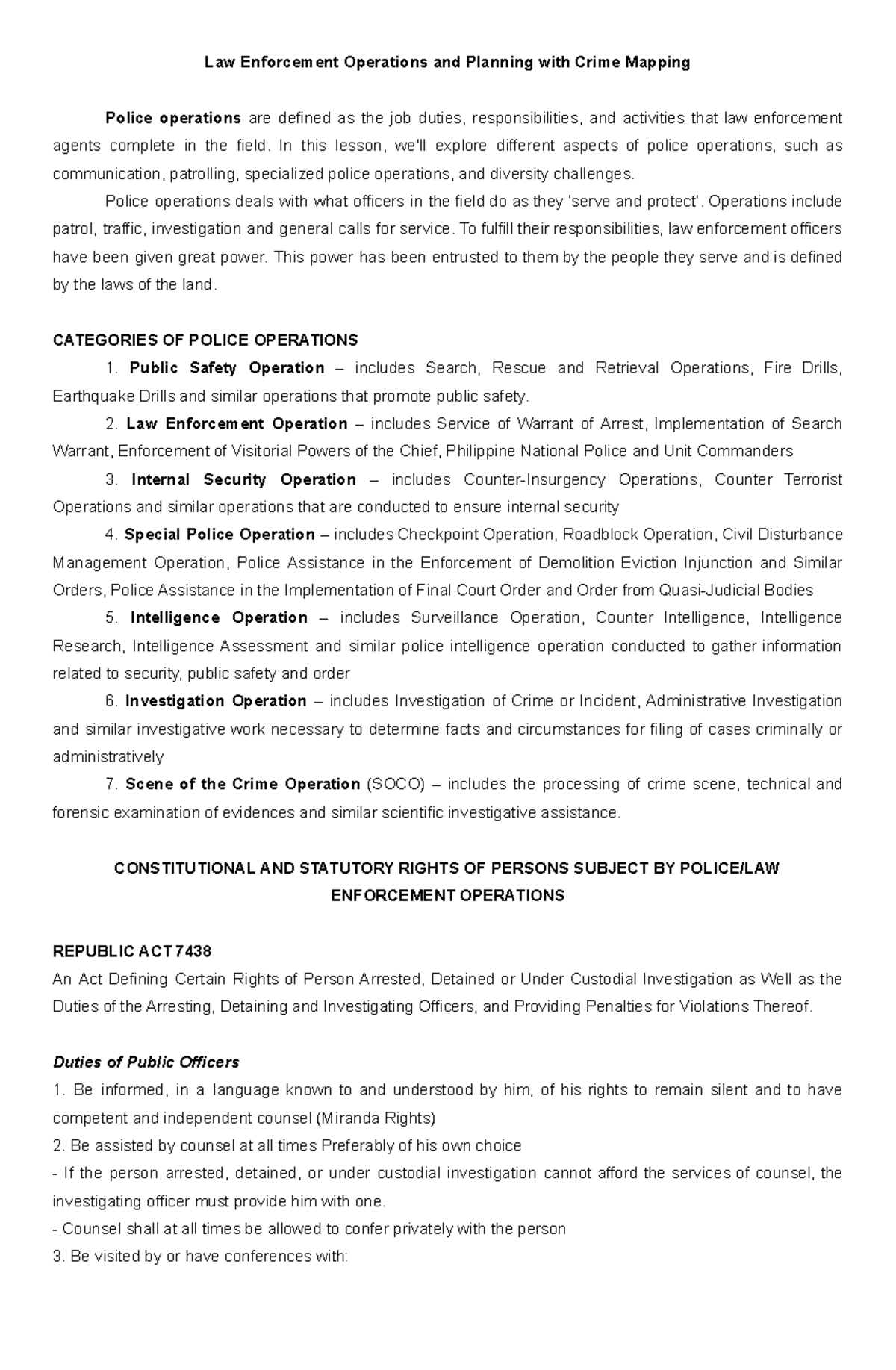 Law Enforcement Operations and Planning with Crime Mapping-1 - In this ...