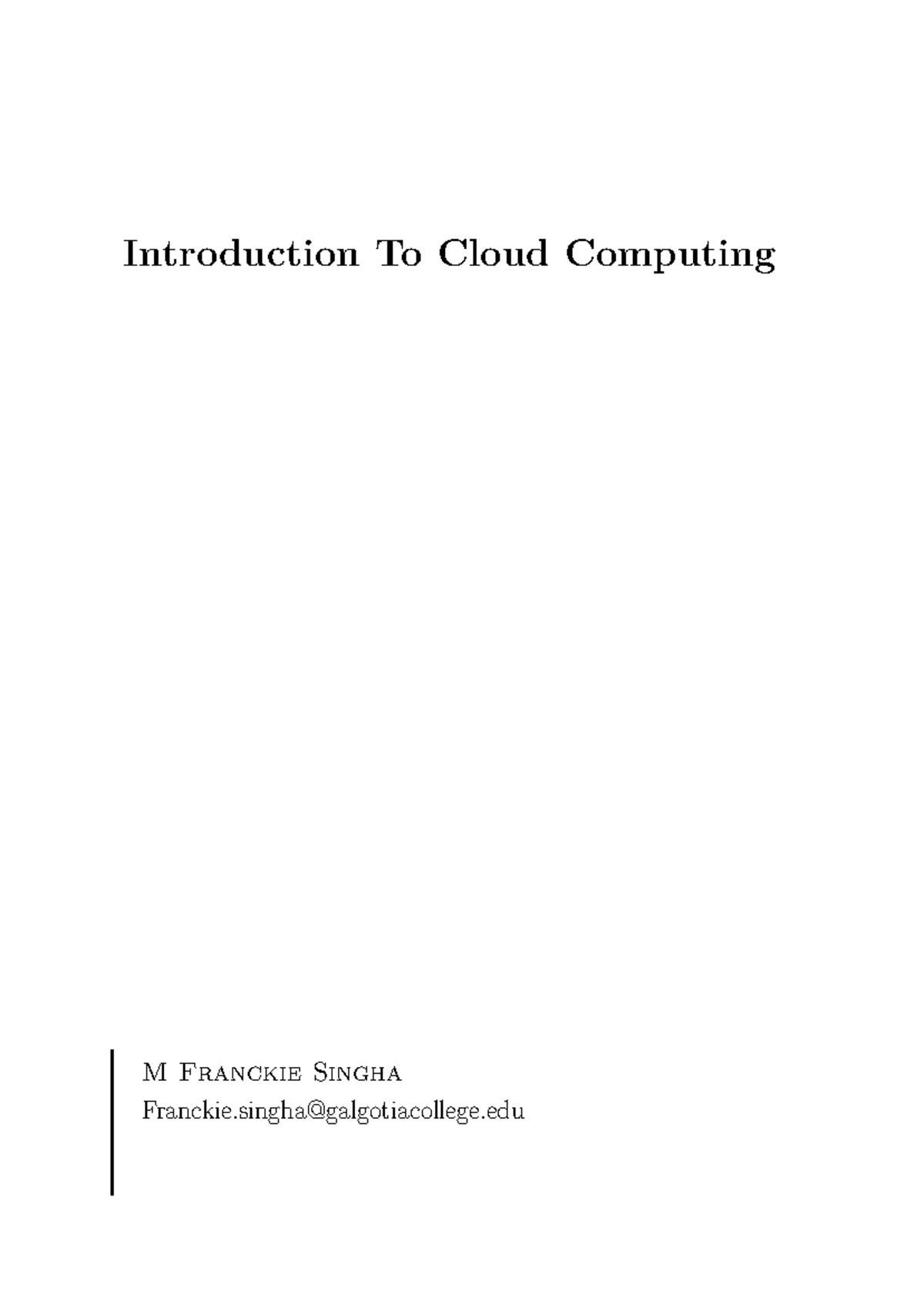 Cloud Computing Notes: Unit 1 - Principles & Technologies - Studocu
