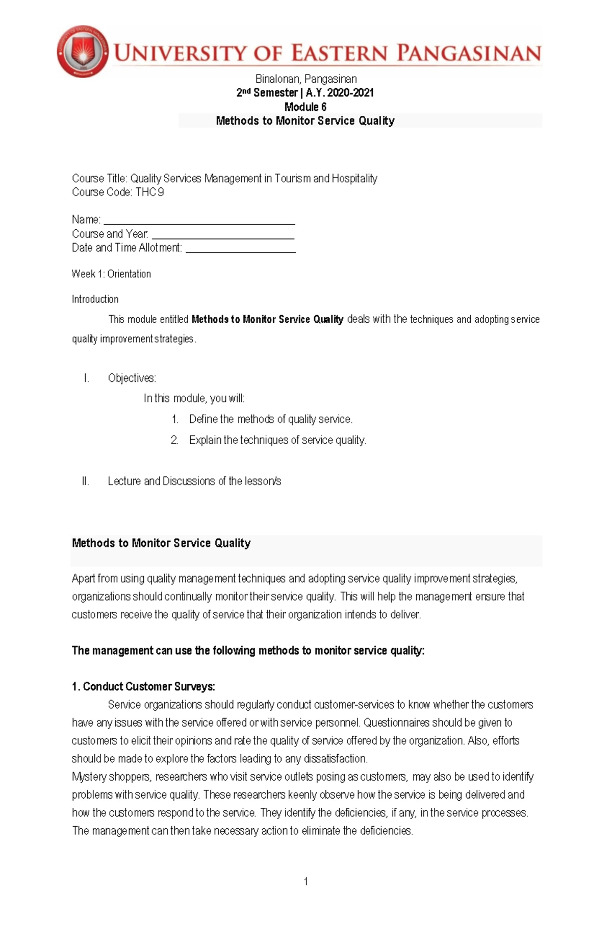 HPC 8 - Ergonomics Module 3: Role of Facilities in Hotel Management ...