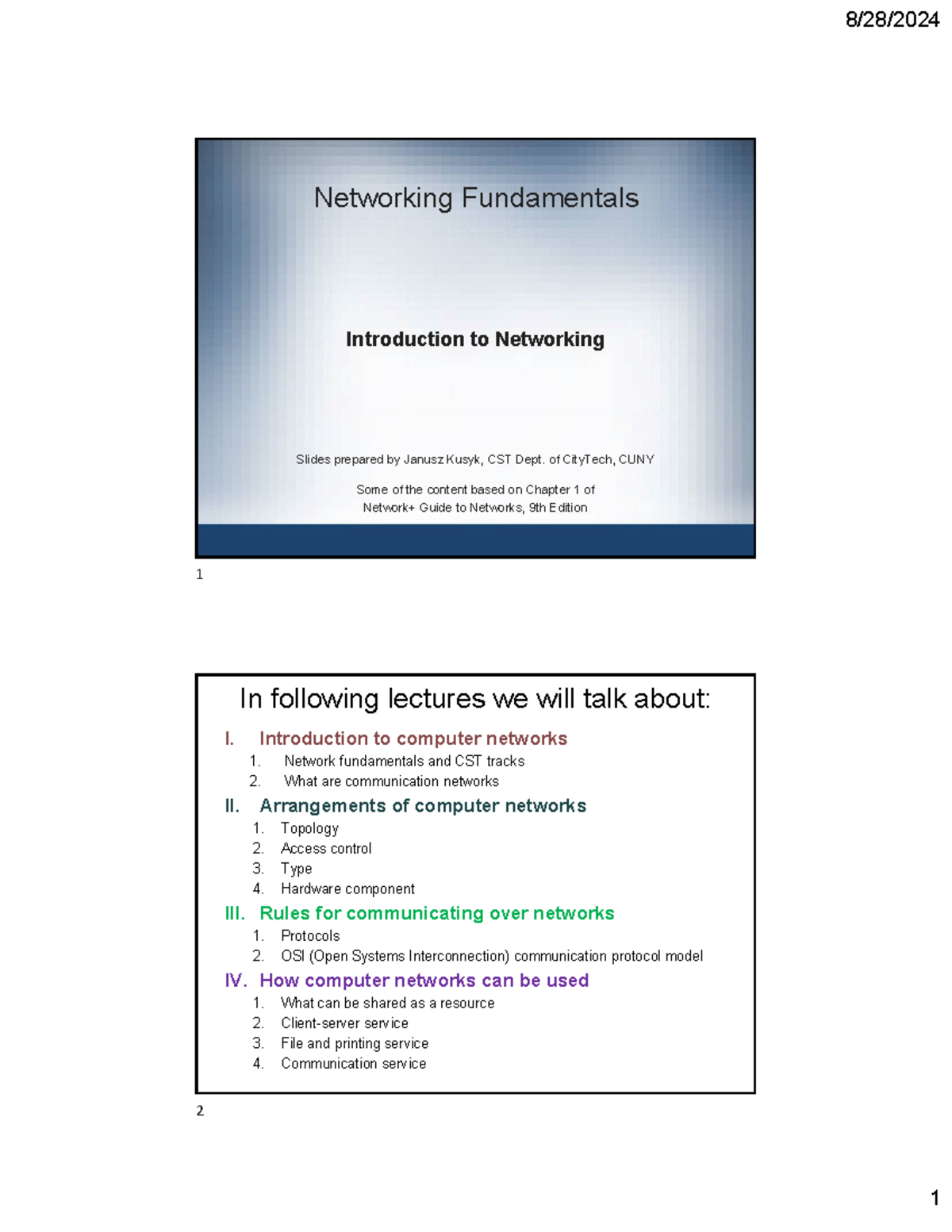 CST2307 Networking Fundamentals: Key Concepts & Protocols Overview - Studocu