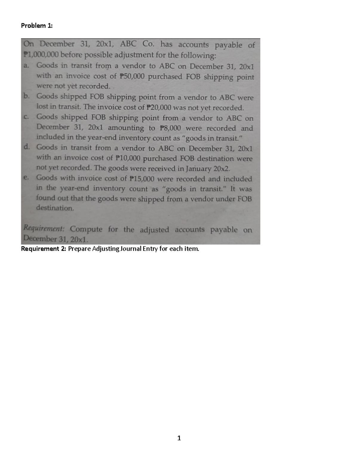 Audit-2 Exercises: Adjusting Journal Entries & Amortization Tables ...