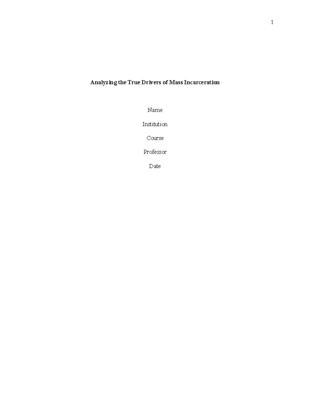 Analyzing Mass Incarceration: Insights from Pfaff's Work (CRJ 101 ...