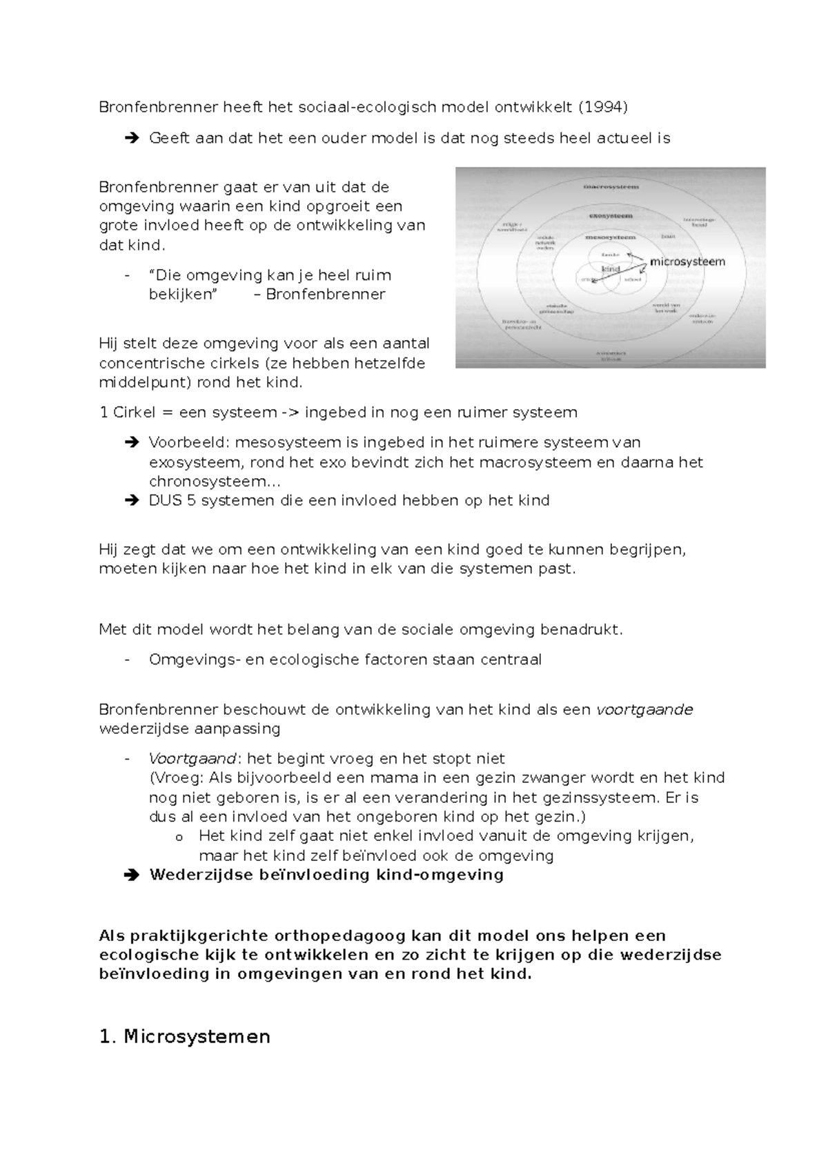 Hoofdstuk 2: Sociaal Ecologisch Model van Bronfenbrenner en Vragen ...