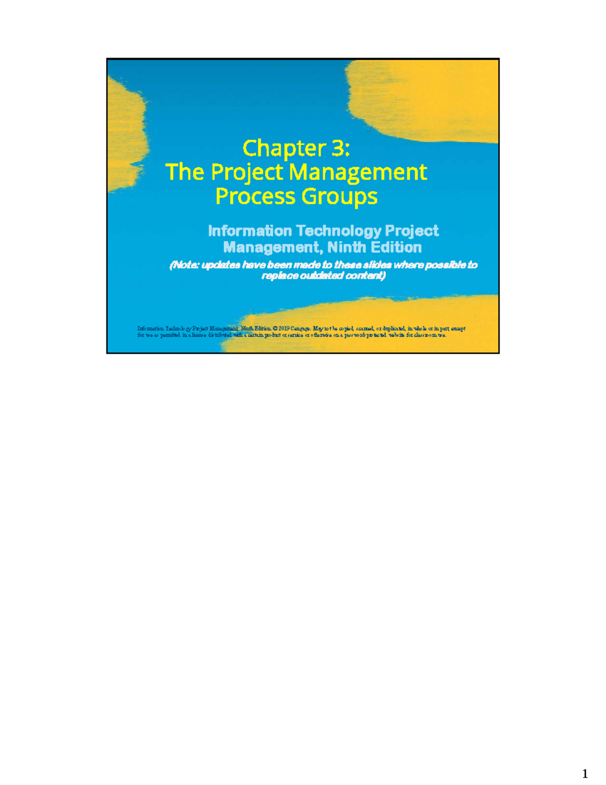 Chapter 3: Project Management Process Groups Overview (ITPM 9th Ed ...