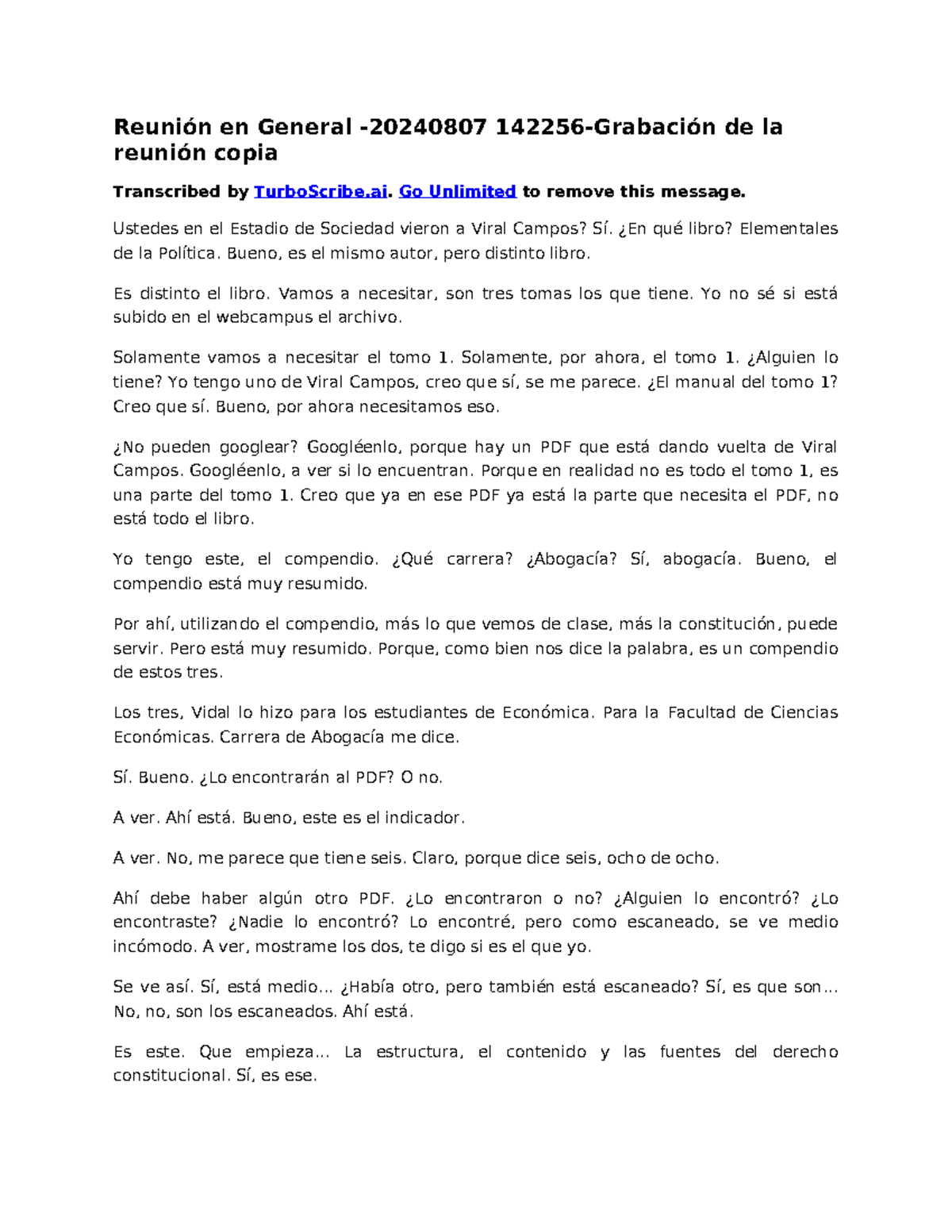 Reunión General sobre Derecho Constitucional - Abogacía 2024 - Studocu