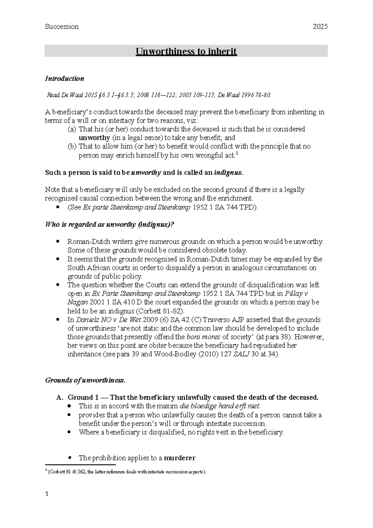 Unworthiness to Inherit: Legal Grounds & Case Law Analysis (Succession ...