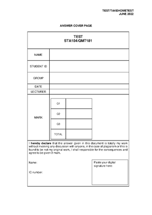 Tutorial Chapter 2 Introduction to statistics - TUTORIAL Exercise 1 ...