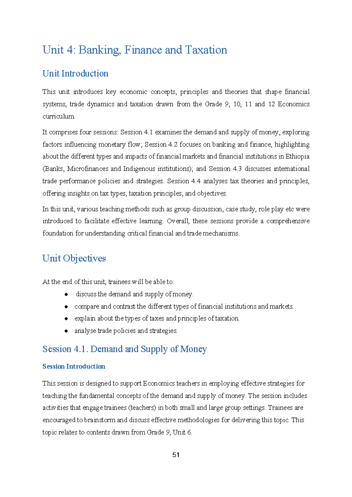 Unit 4: Banking, Finance & Taxation Overview for Economics - Studocu