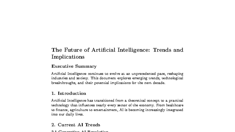AI Future Trends: Emerging Technologies & Implications - Studocu
