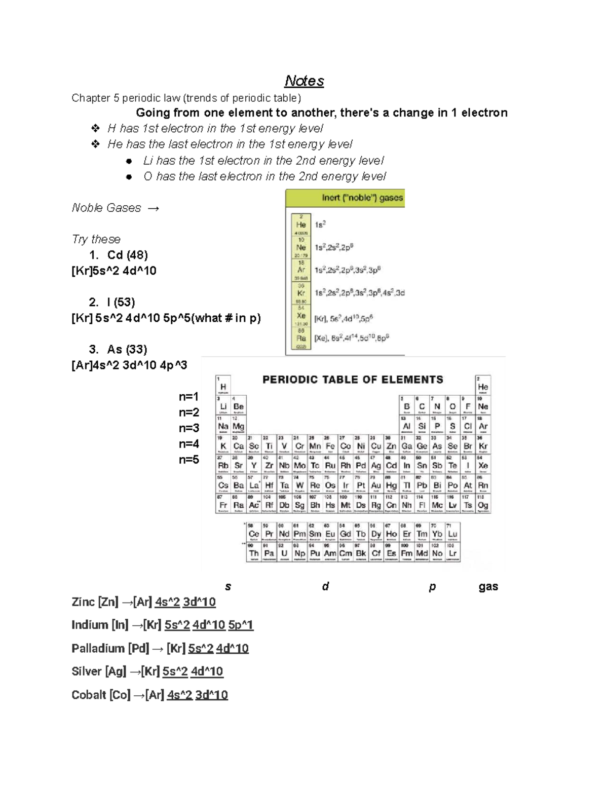 CHEM 4: Chapter 5 Notes on Periodic Law and Trends - Studocu