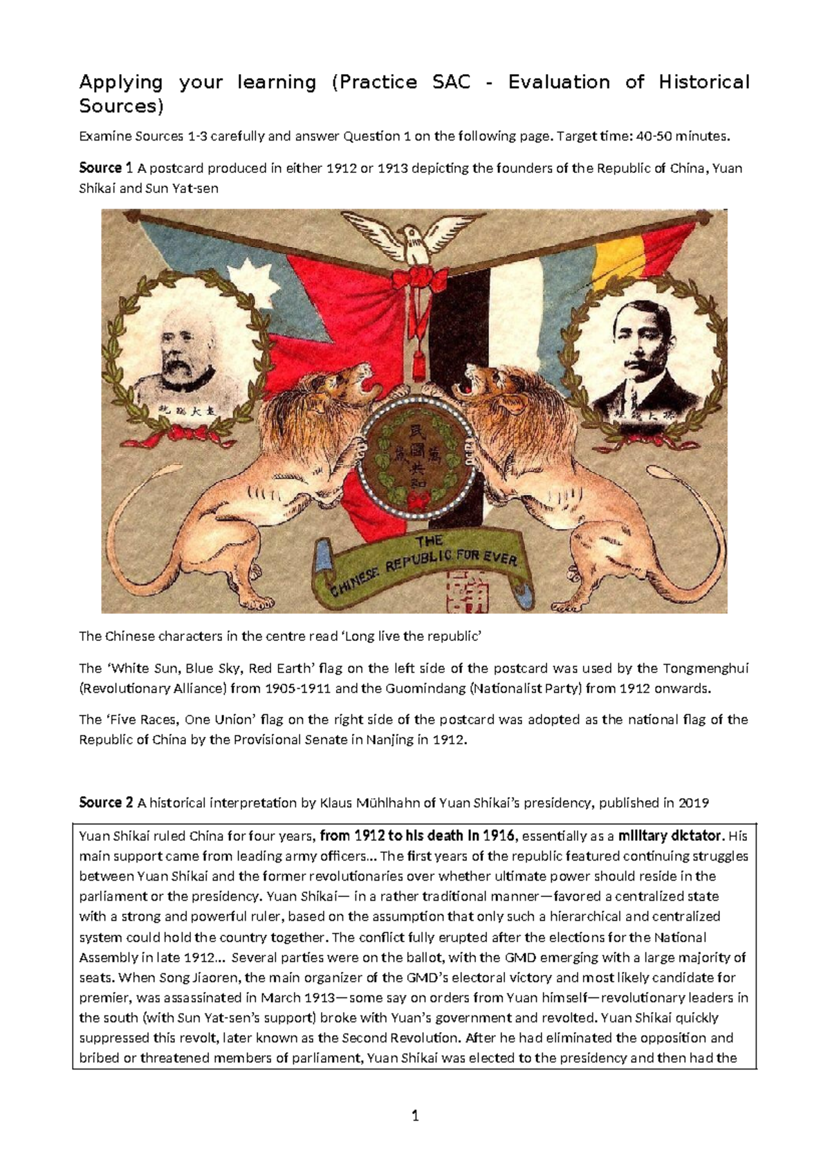 China AOS1 Study Guide - 2024: Evaluating Historical Sources - Studocu