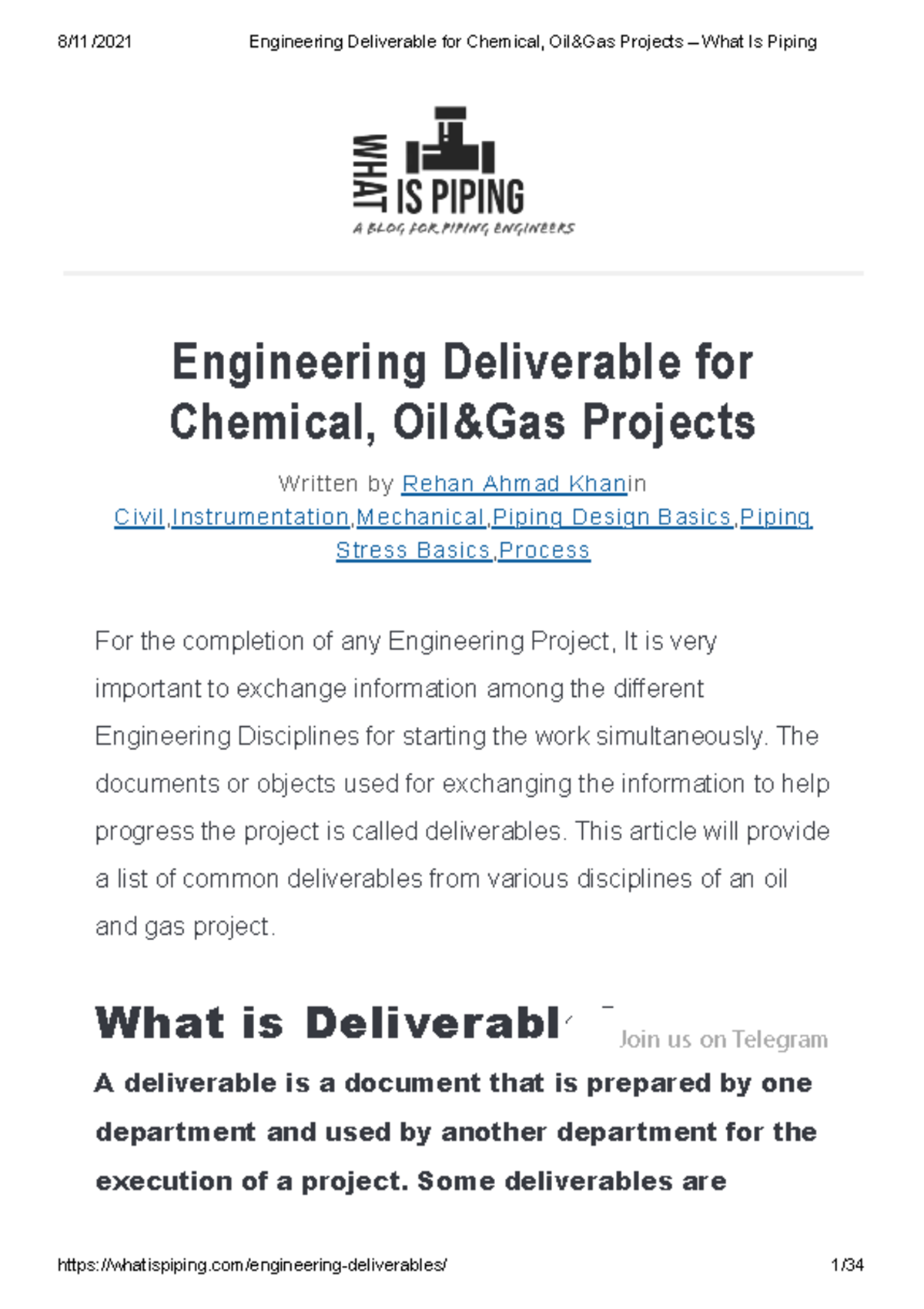 Engineering Deliverable for Chemical, Oil&Gas Projects – What Is Piping ...