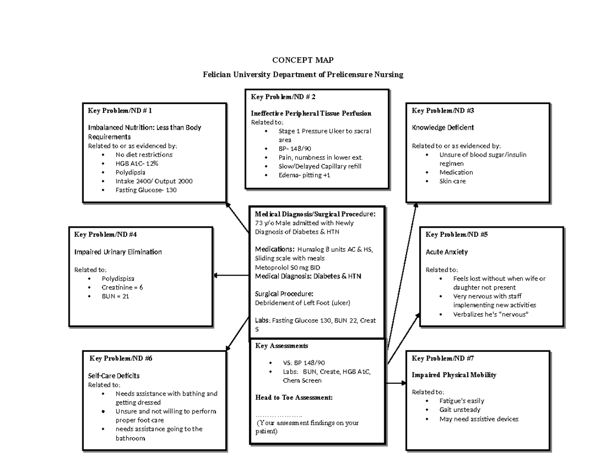 CM Example - CONCEPT MAP Felician University Department of Prelicensure ...